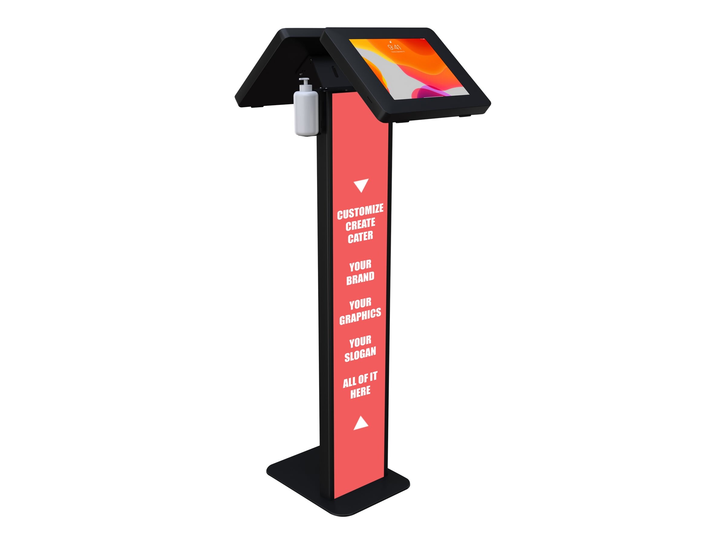 CTA Digital Dual Tablet Locking Kiosk with Graphic Slot & (PAD-PSTT2B )